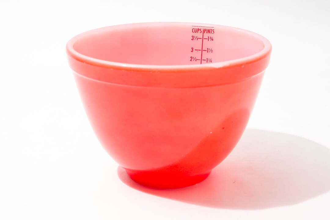 Vintage Measuring Bowl, Mixing Bowl, Red, Mckee Glass, Glasbake ...