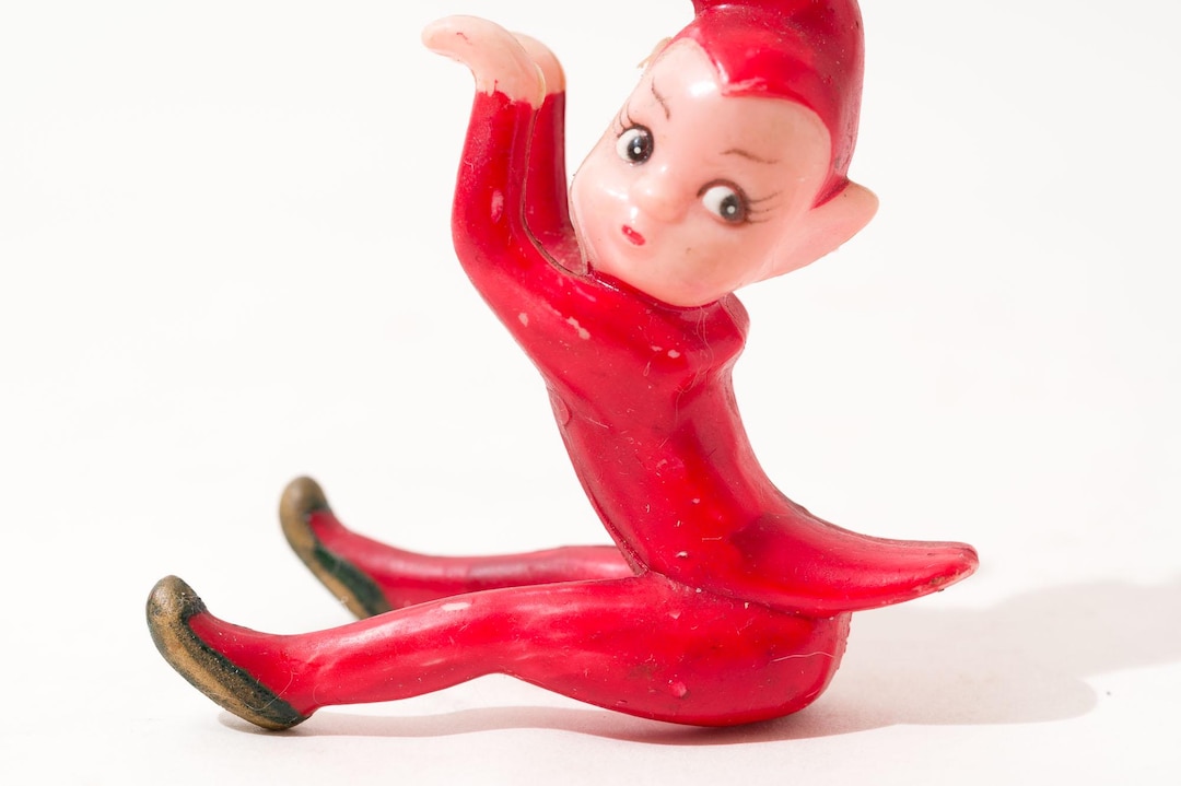 Vintage Elf Climber, Pixie, Rubber, Hanging, Christmas - Etsy