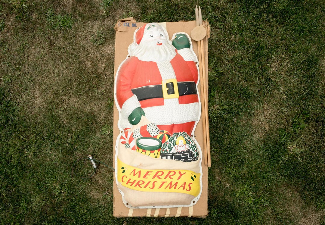 Vintage Christmas Santa by NOMA Lites, Standing With Toy Sack, 1960s - Etsy