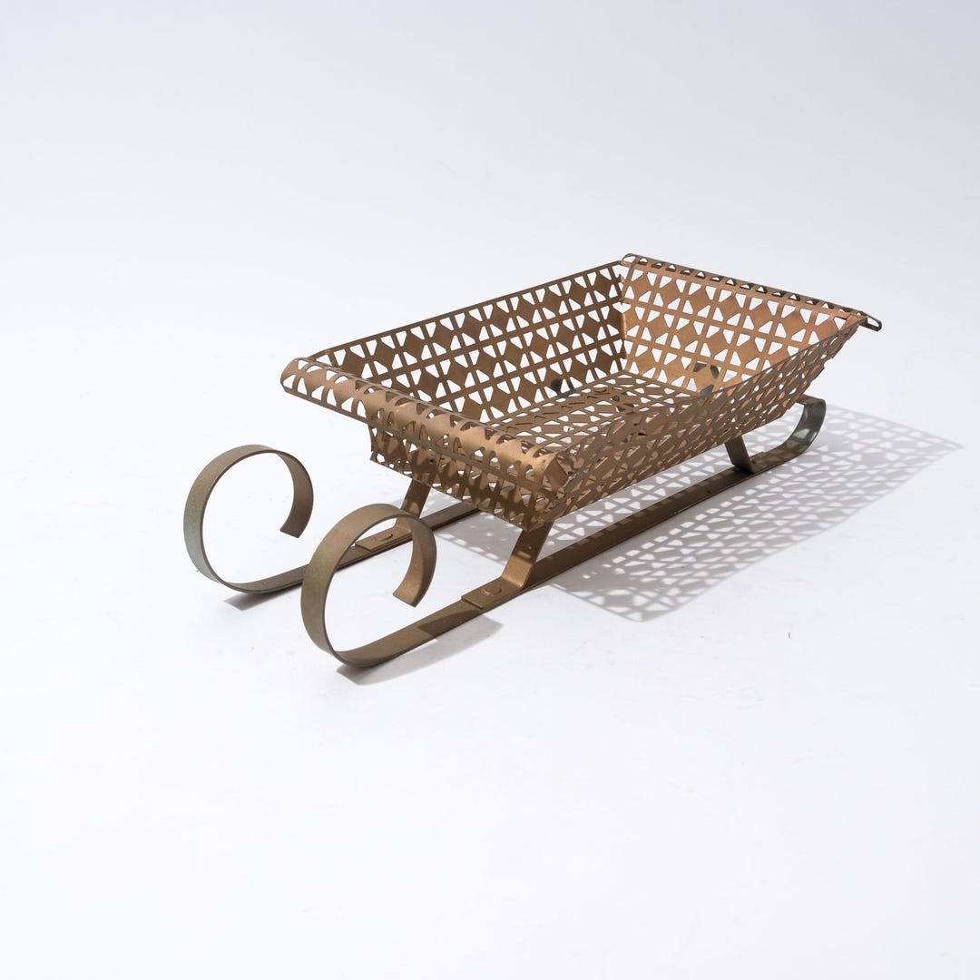 Vintage Metal Sleigh Decor, Punched Metal - Etsy