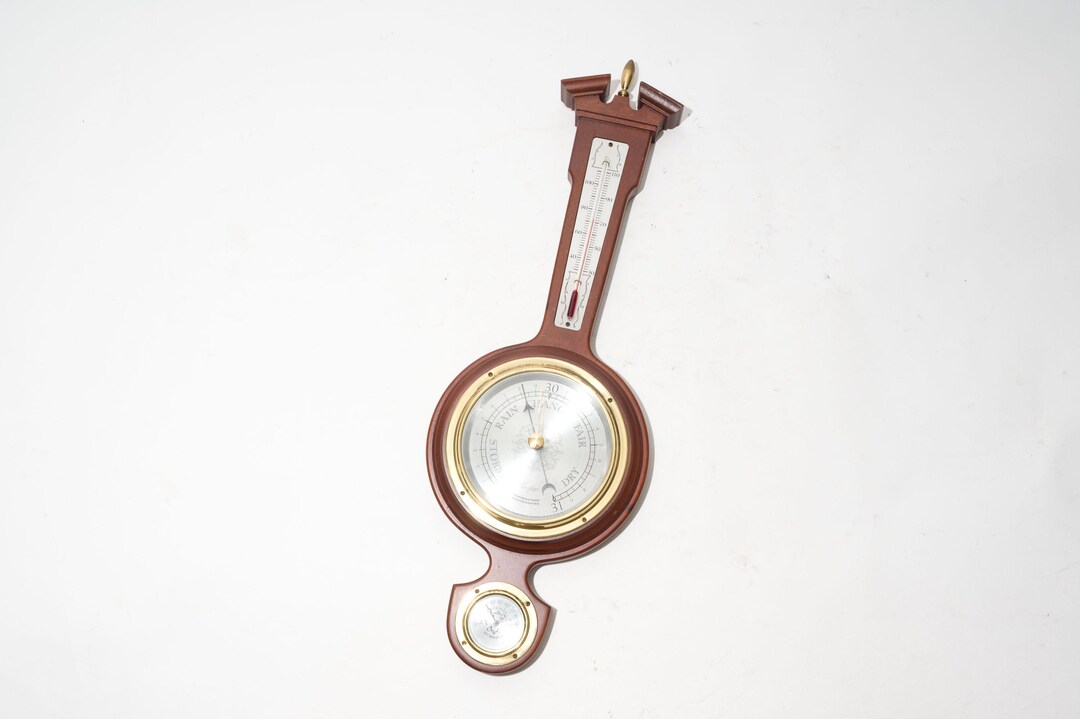 Vintage Barometer, Wall Mount, Mid Century Colonial, Mahogany, Taylor ...
