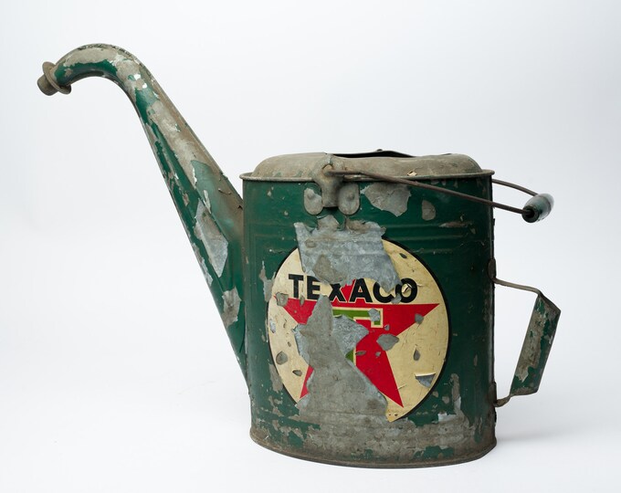 Vintage Watering Can, Radiator, Automobile, Texaco, Curved Spout, 1930s ...