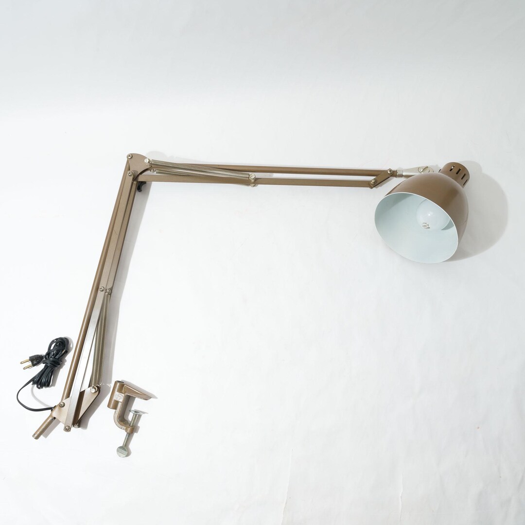 Vintage Long Reach Drafting Lamp With Articulating Arm, Industrial ...