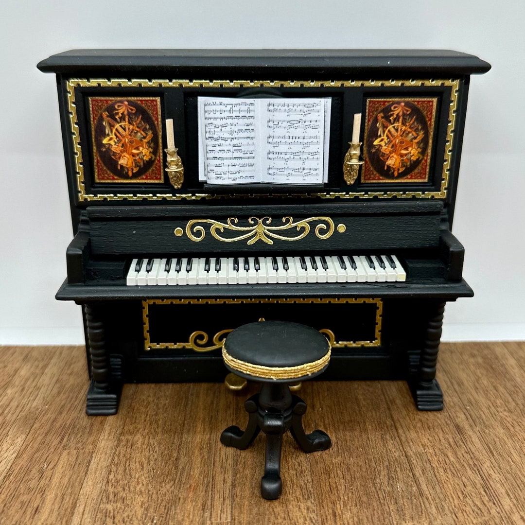 Miniature Hand Decorated Upright Piano, 1/12 Scale - Etsy