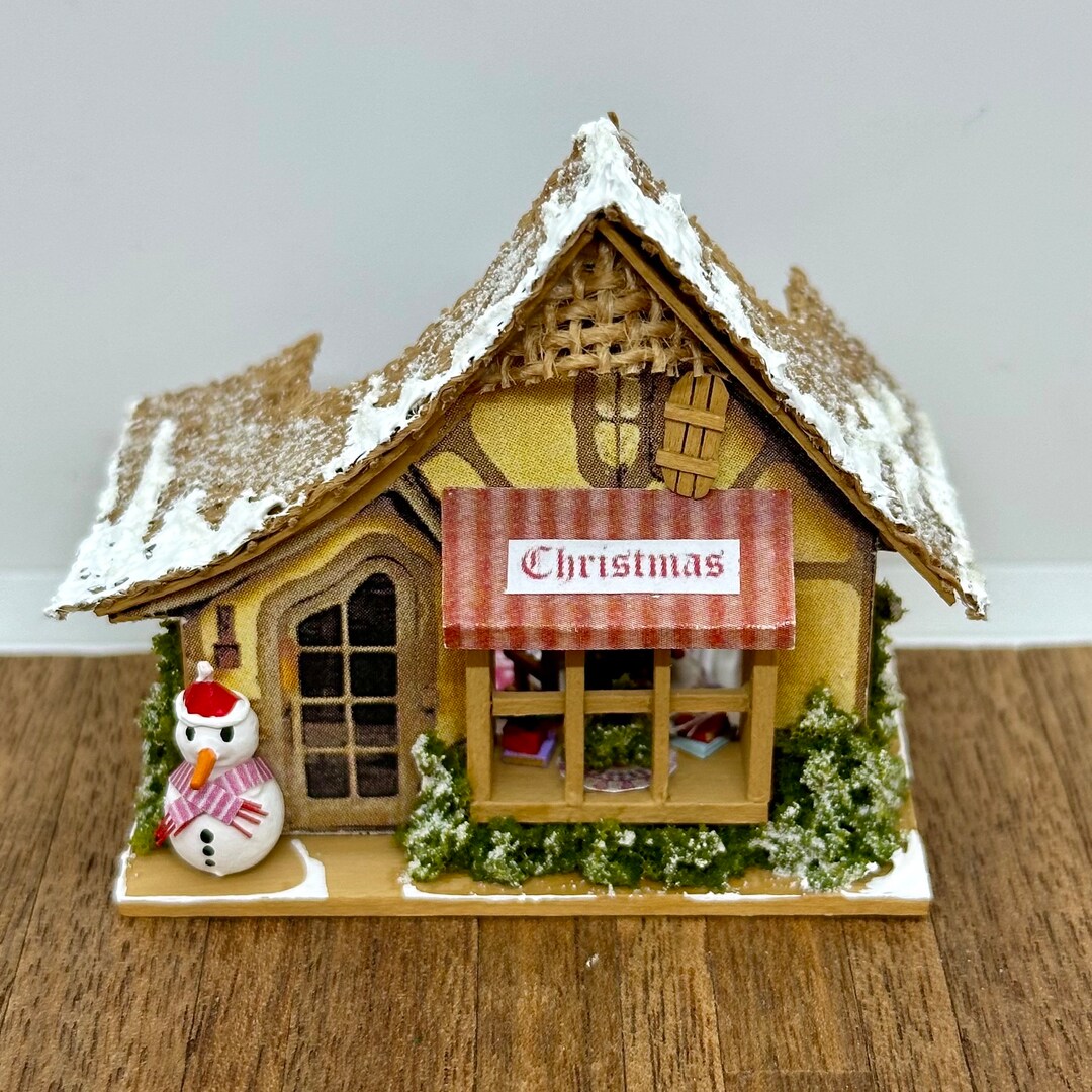 Miniature Handmade Steve Beebe Christmas Cottage 1/144 Scale - Etsy