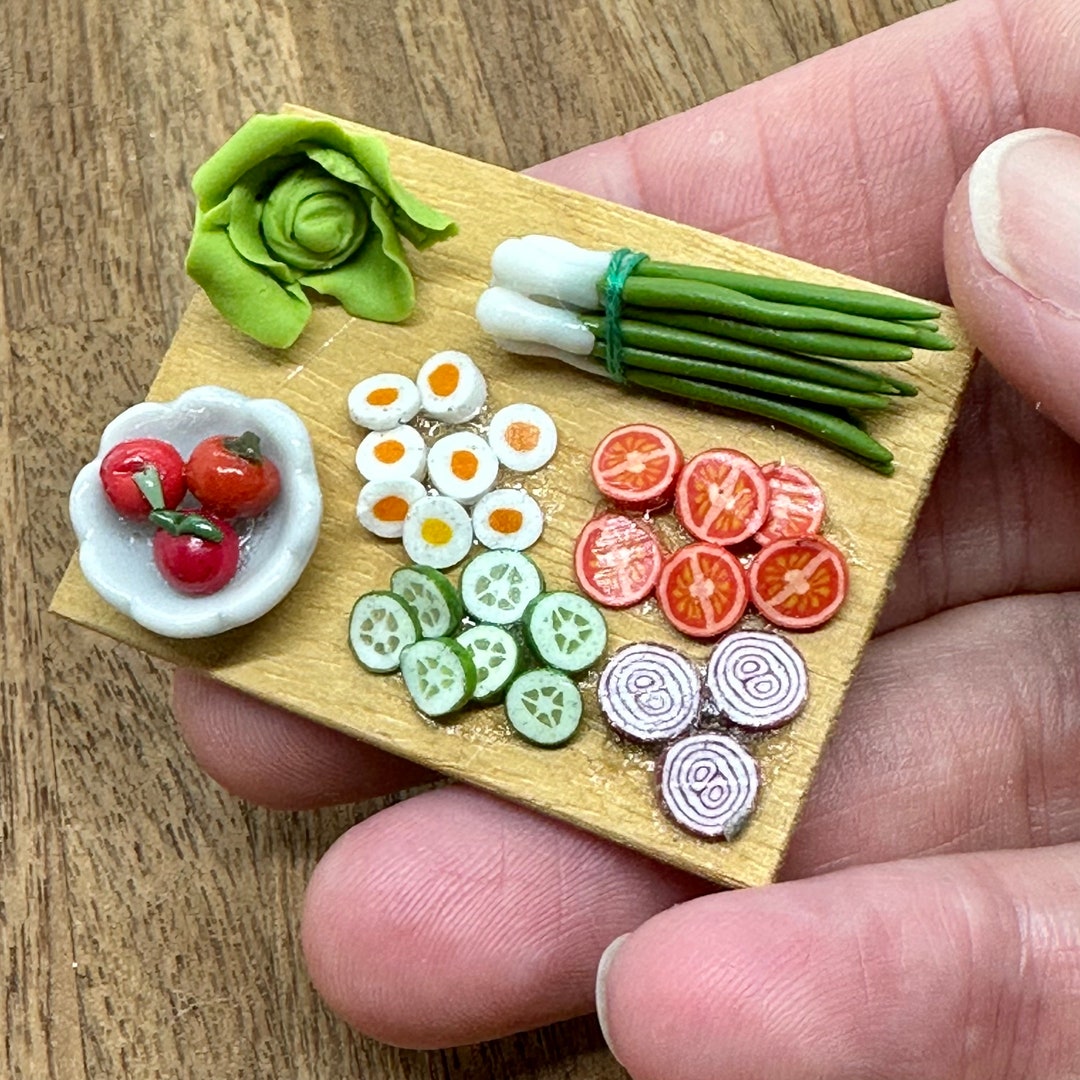 Miniature Handmade Salad Prep Board, 1/12 Scale - Etsy