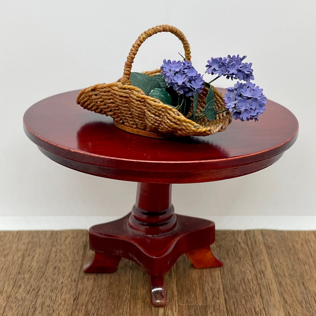 Miniature Handmade Wicker Trug With Hydrangea Stems, 1/12 Scale - Etsy
