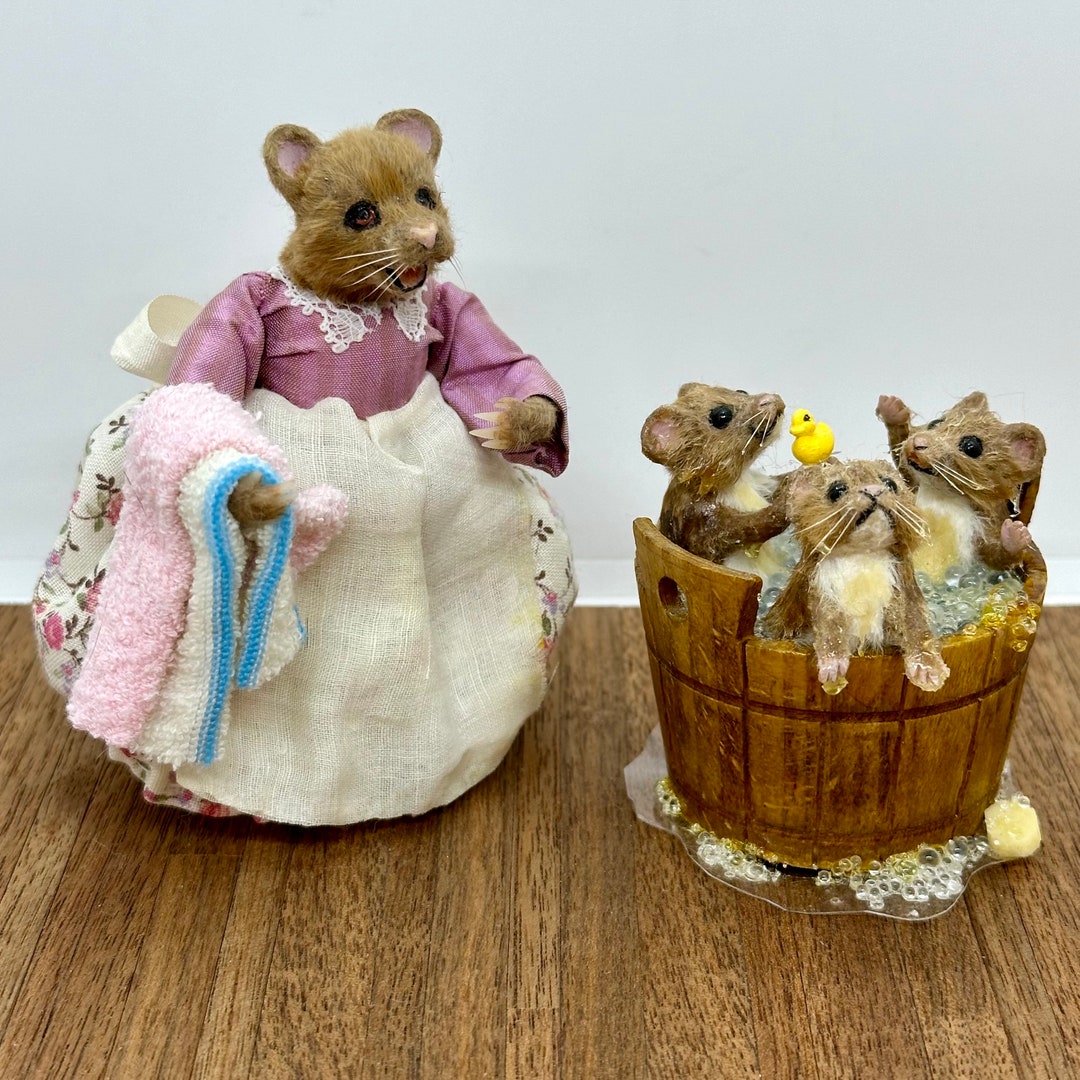 Miniature Handmade Annie Willis Mama and Baby Mice Dolls, 1/12 Scale - Etsy