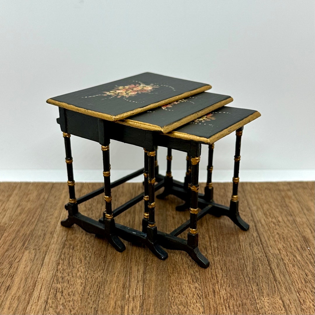 Miniature Hand Painted Set of Nesting Tables, 1/12 Scale - Etsy