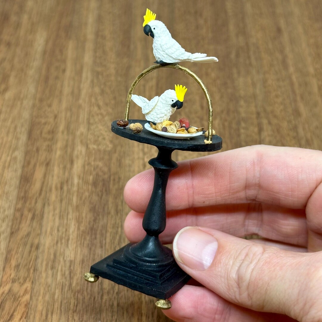 Miniature Handmade Cockatoos on Stand, 1/12 Scale - Etsy
