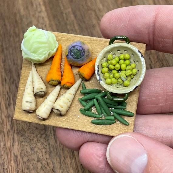 Miniature Handmade Vegetable Prep Board 1/12 Scale | Etsy