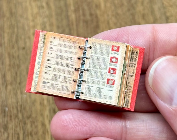 Miniature Handmade Cookbook With Turning Pages, 1/12 Scale - Etsy