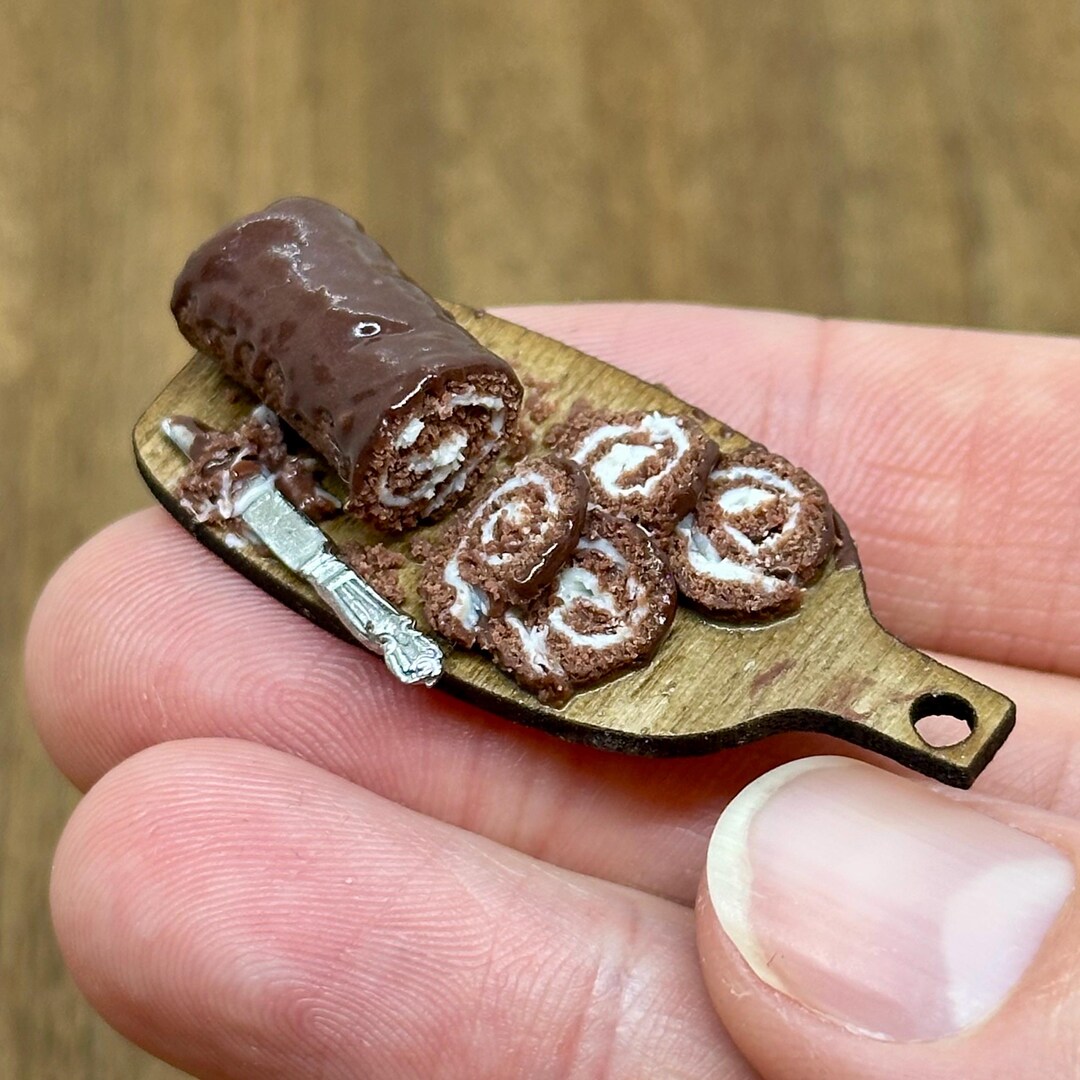 Miniature Handmade Swiss Roll on Board, 1/12 Scale - Etsy