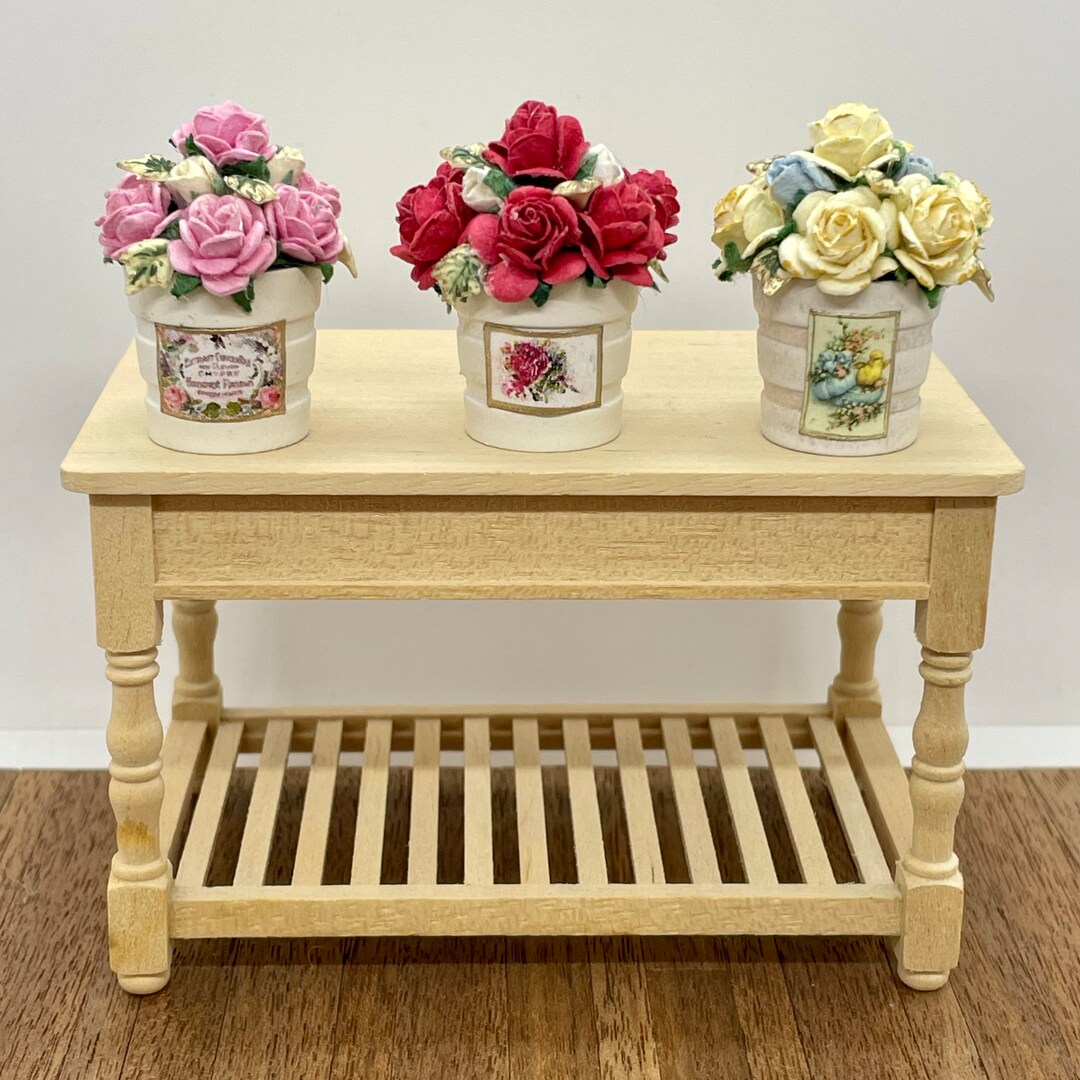 Miniature Handmade Floral Arrangement in Bucket, 1/12 Scale - Etsy