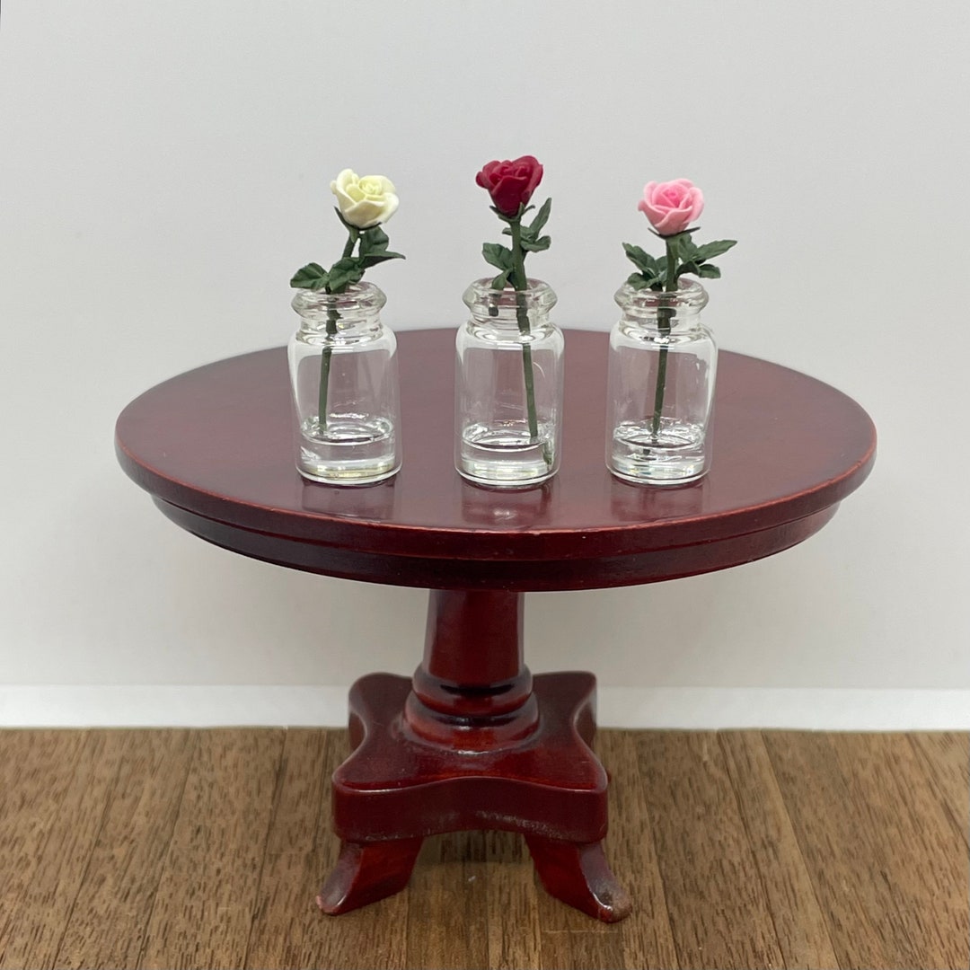 Miniature Handmade Rose in Glass Jar, 1/12 Scale - Etsy