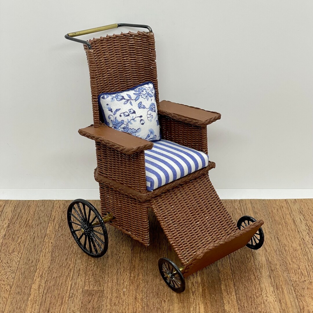 Miniature Handmade Wicker Wheel Chair 1/12 Scale - Etsy
