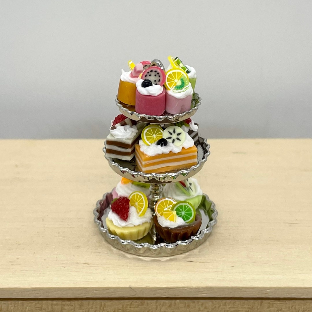 Miniature Hand Crafted 3 Tier Dessert Stand, 1/12 Scale - Etsy