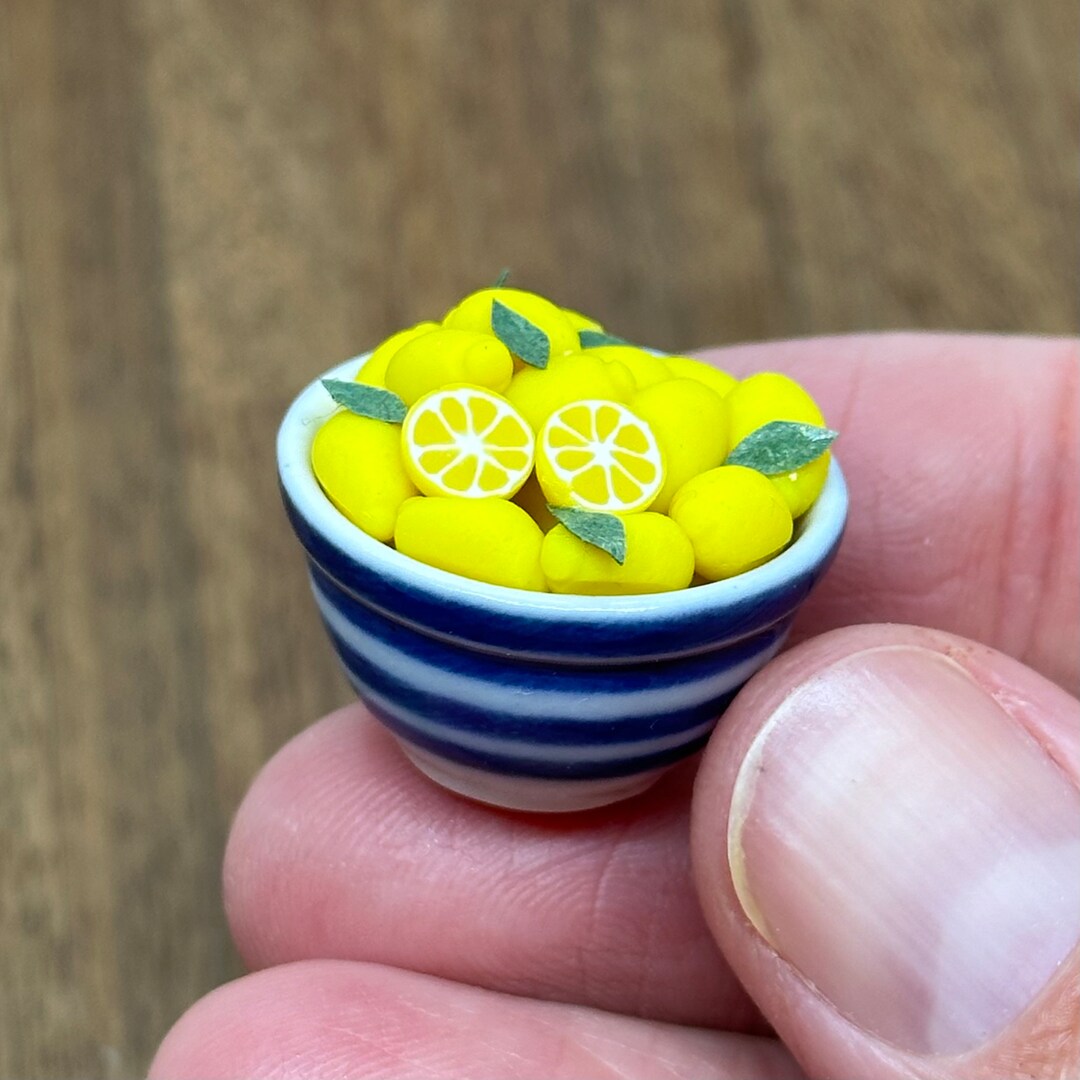 Miniature Handmade Lemons in Bowl, 1/12 Scale - Etsy