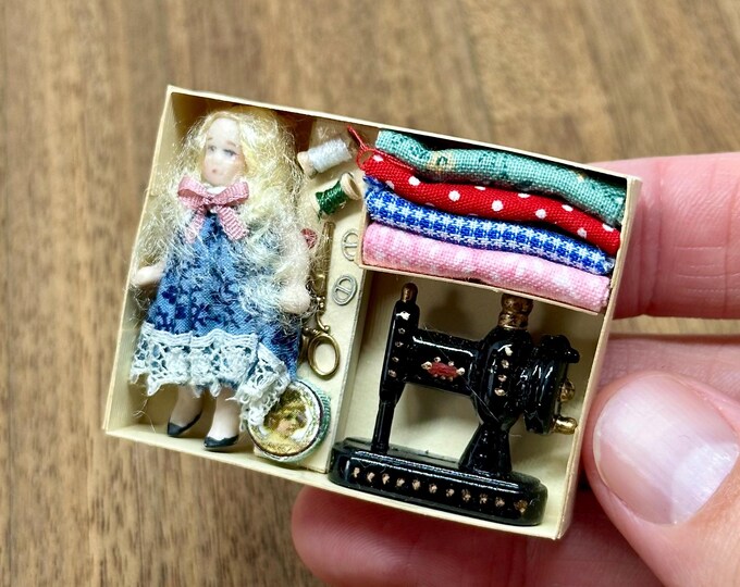 Miniature Handmade Sewing Set, 1/12 Scale - Etsy