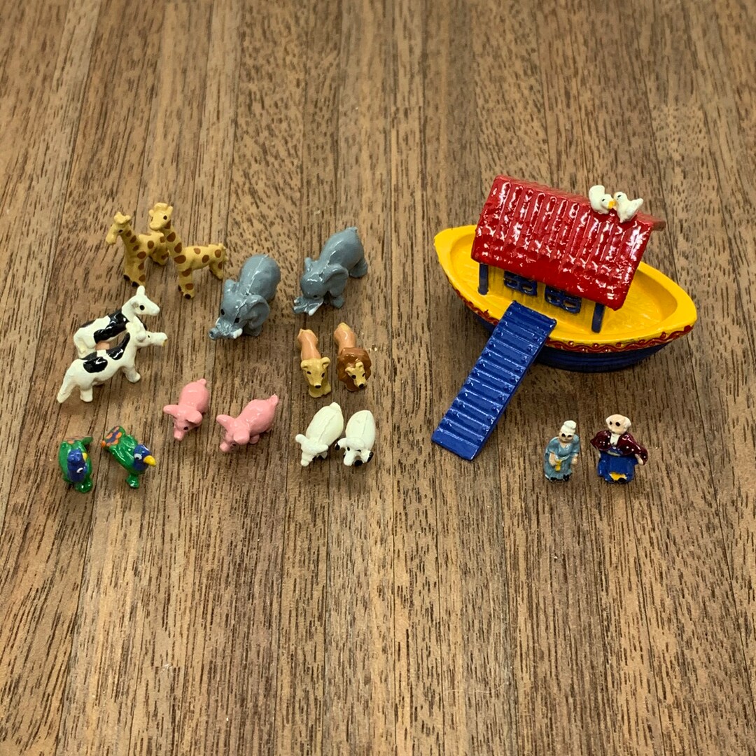 Miniature Hand Painted Noah’s Ark Set, 1/12 Scale - Etsy