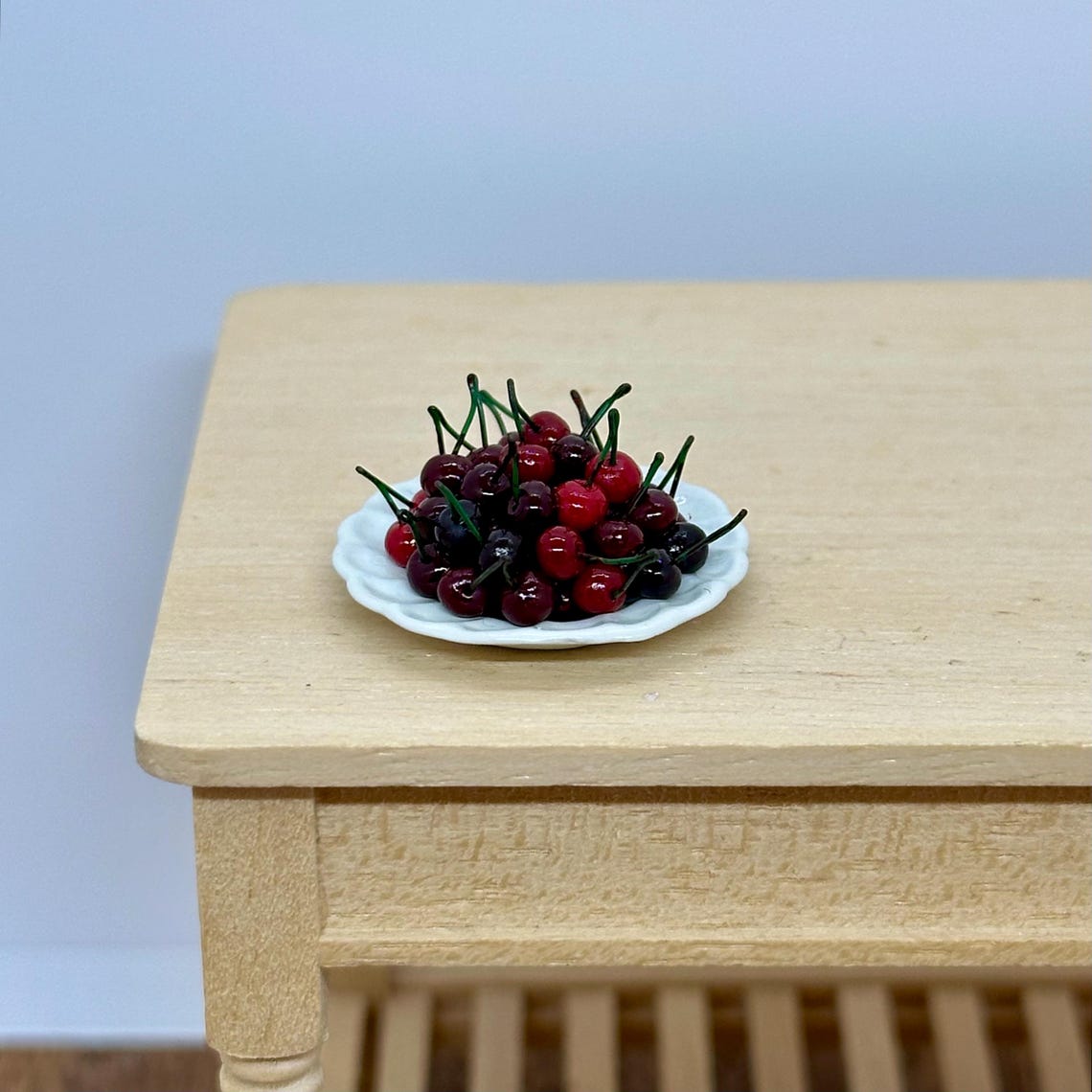 Miniature Handmade Plate of Cherries, 1/12 Scale - Etsy