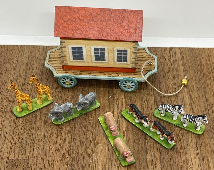 Miniature Handmade Noahs Ark Toy Pull Along, 1/12 Scale - Etsy
