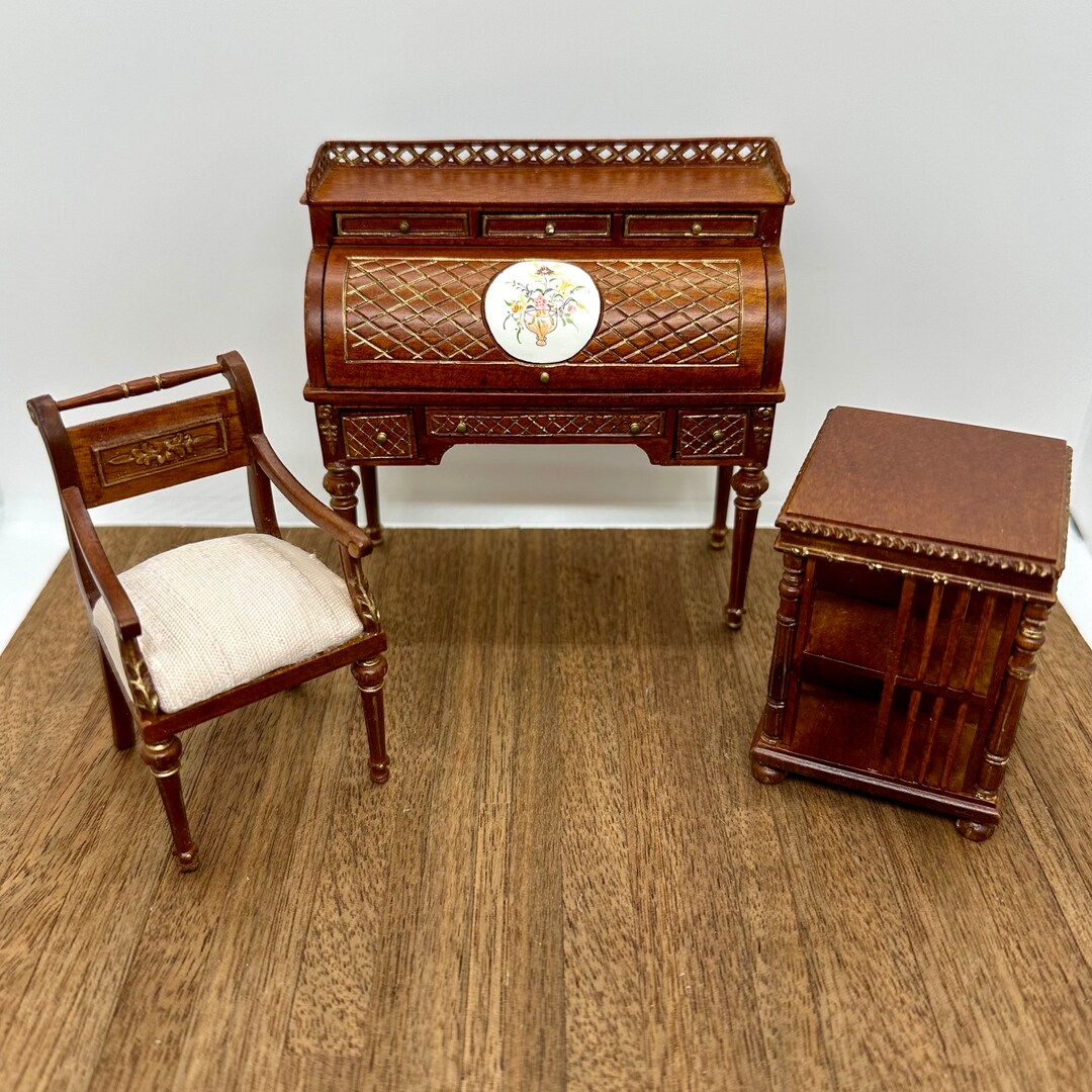 Miniature Handmade 3 Piece Desk Set, 1/12 Scale - Etsy