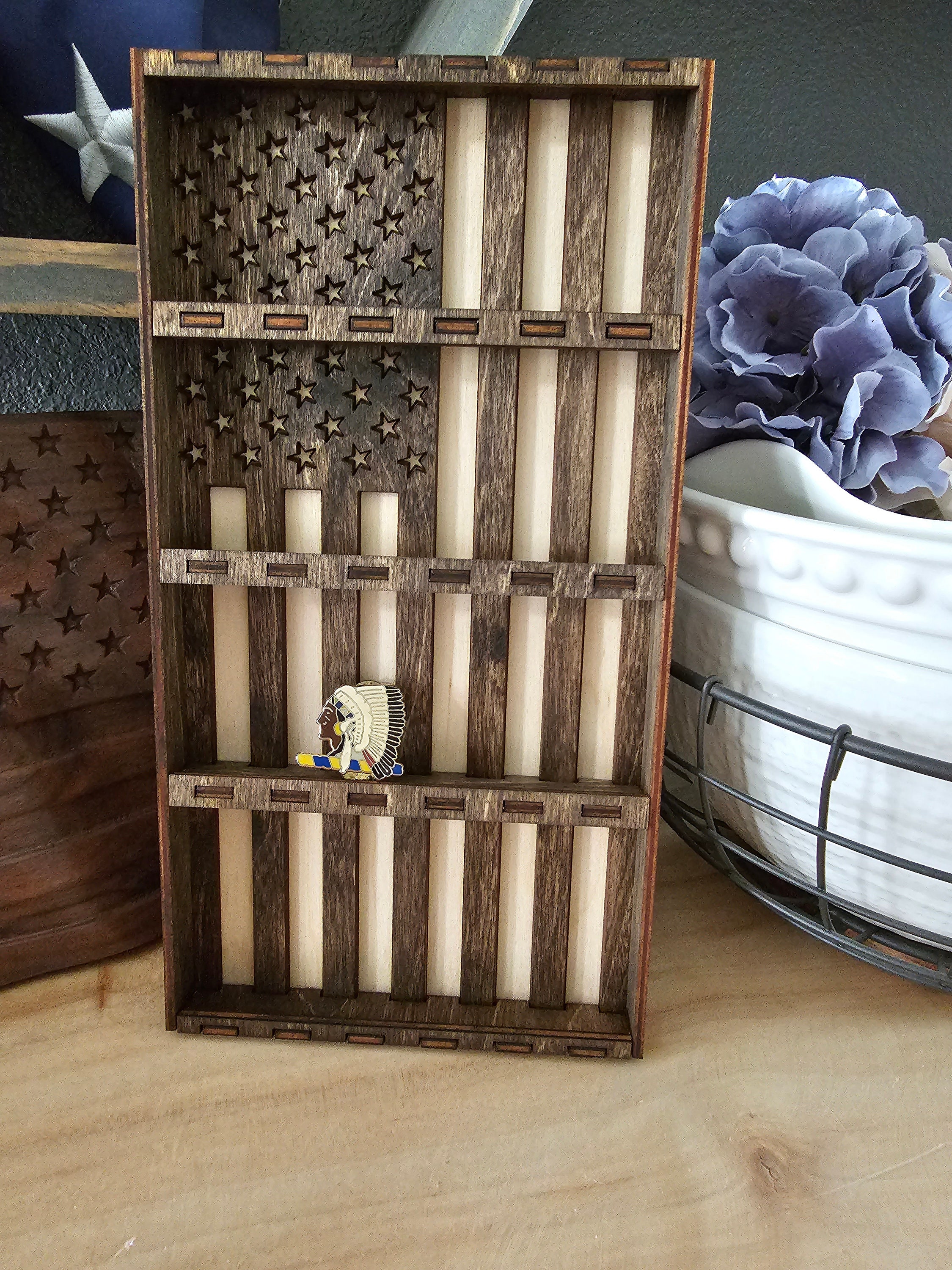 Digital File | Laser Cut Flag Coin Holder | Challenge Coins | Desktop ...