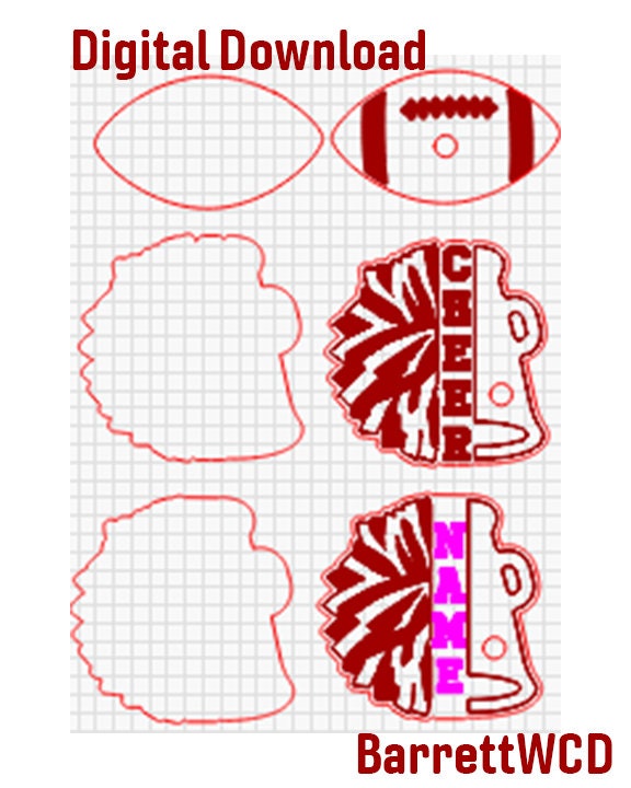 Football and Cheer Ring Holder Digital Download | SVG | Laser File ...