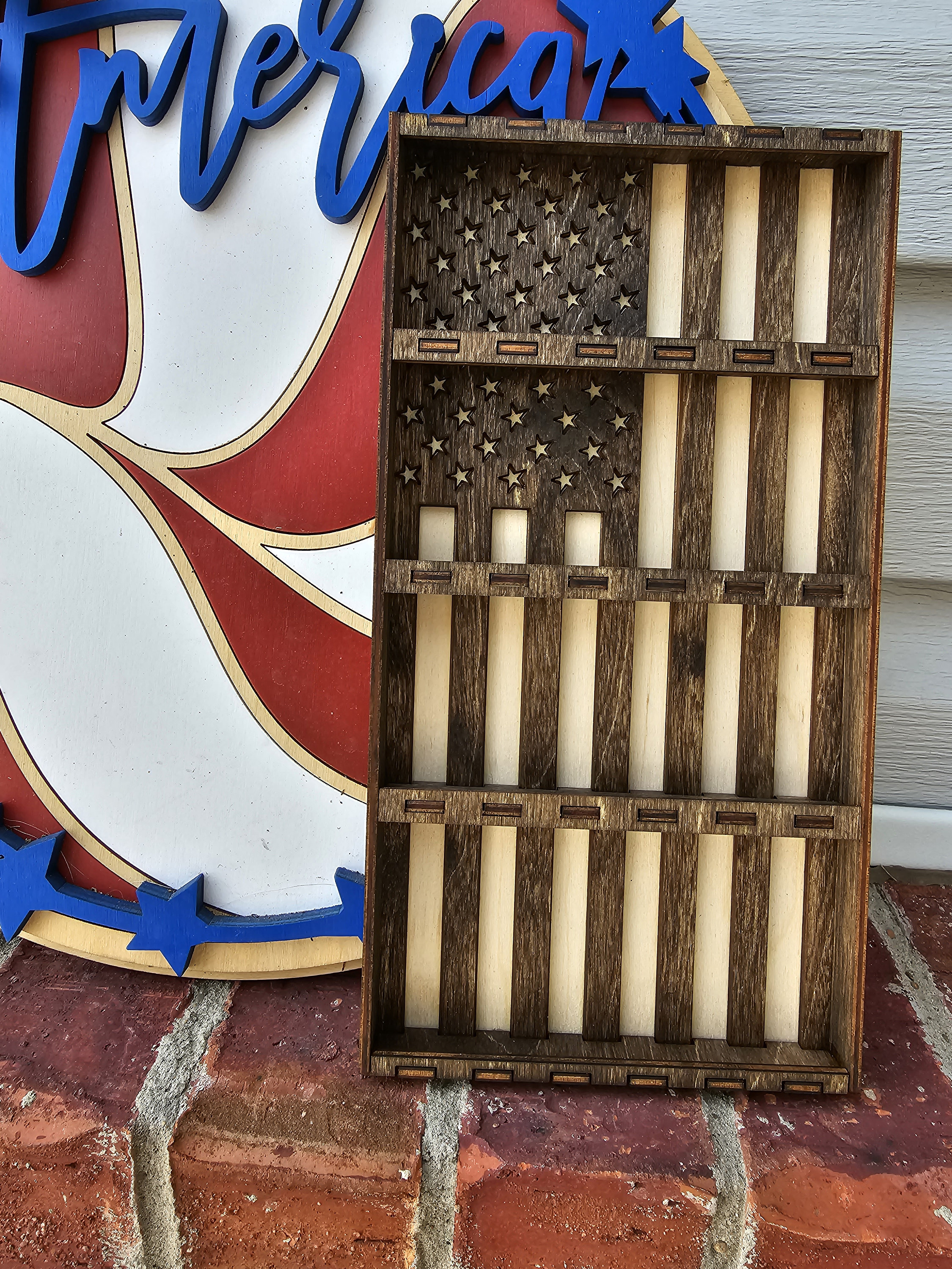 Digital File | Laser Cut Flag Coin Holder | Challenge Coins | Desktop ...