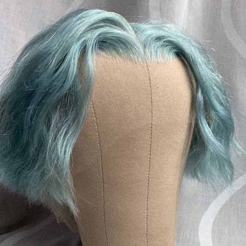 Boy Men Cut Shaved Blue Teal Full Lace Human Hair Wig - Etsy