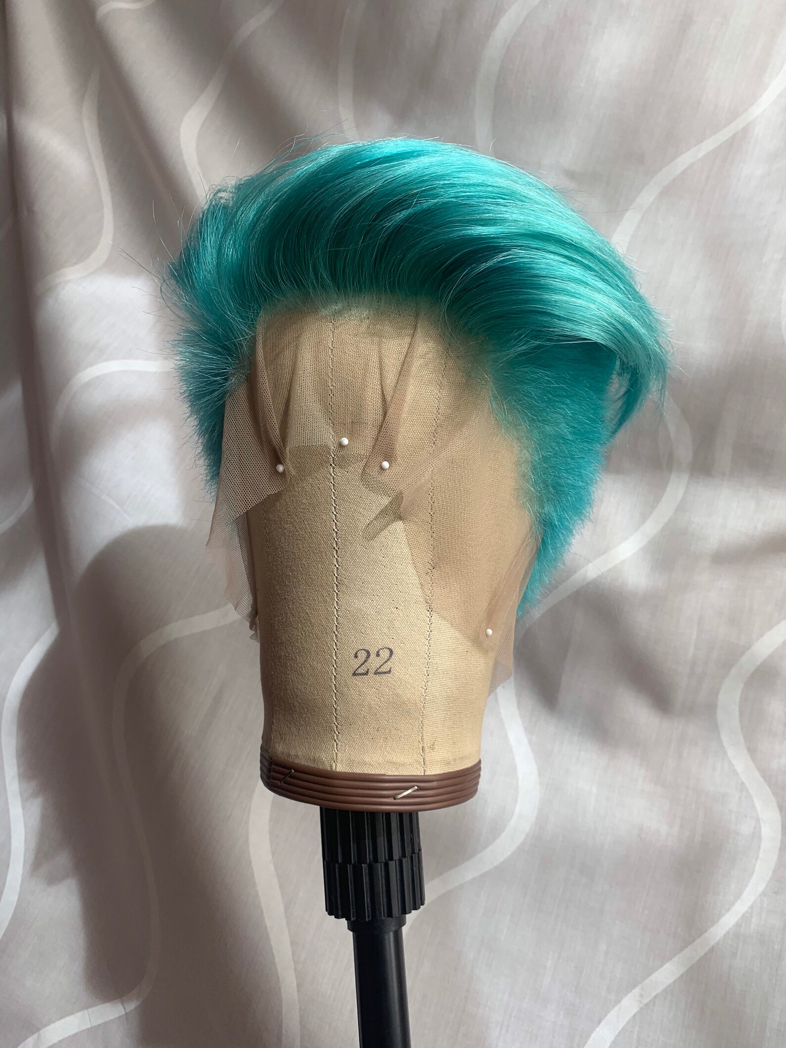 Boy Men Cut Shaved Blue Teal Full Lace Human Hair Wig - Etsy