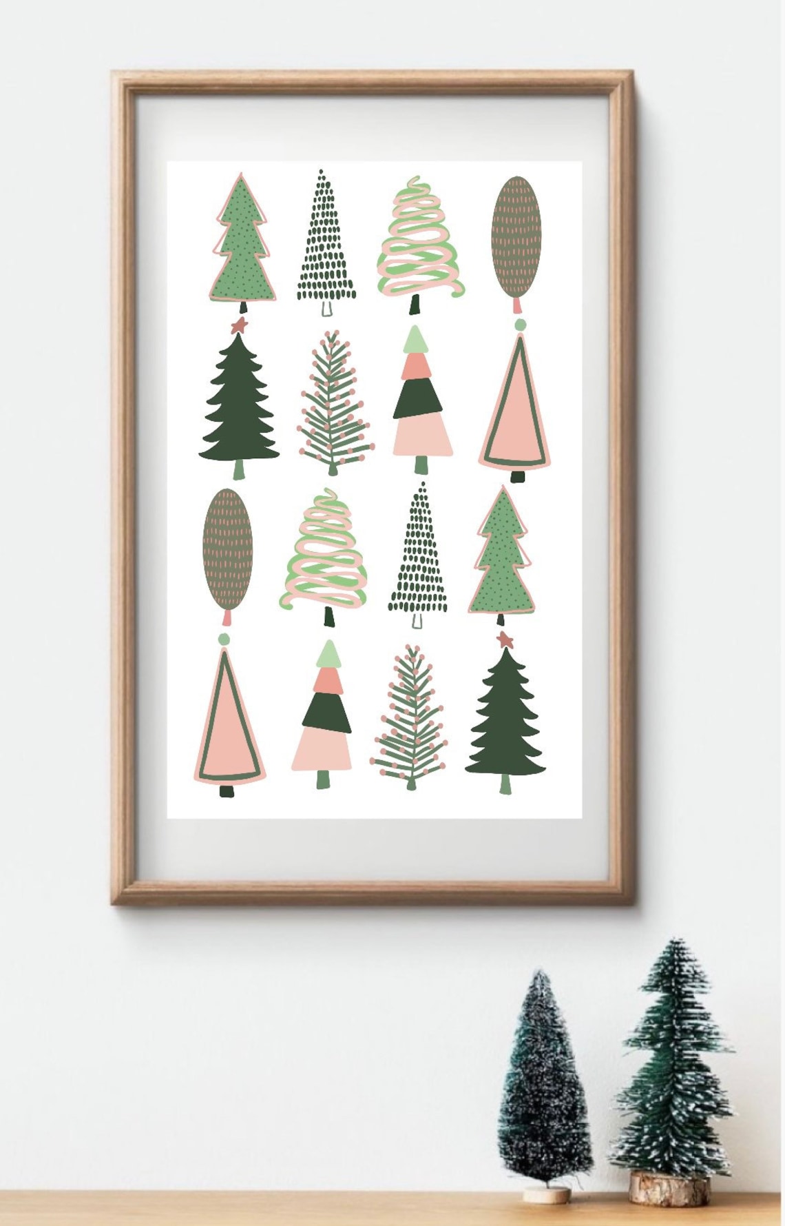 Christmas Tree Digital Download Pink Christmas Printable - Etsy