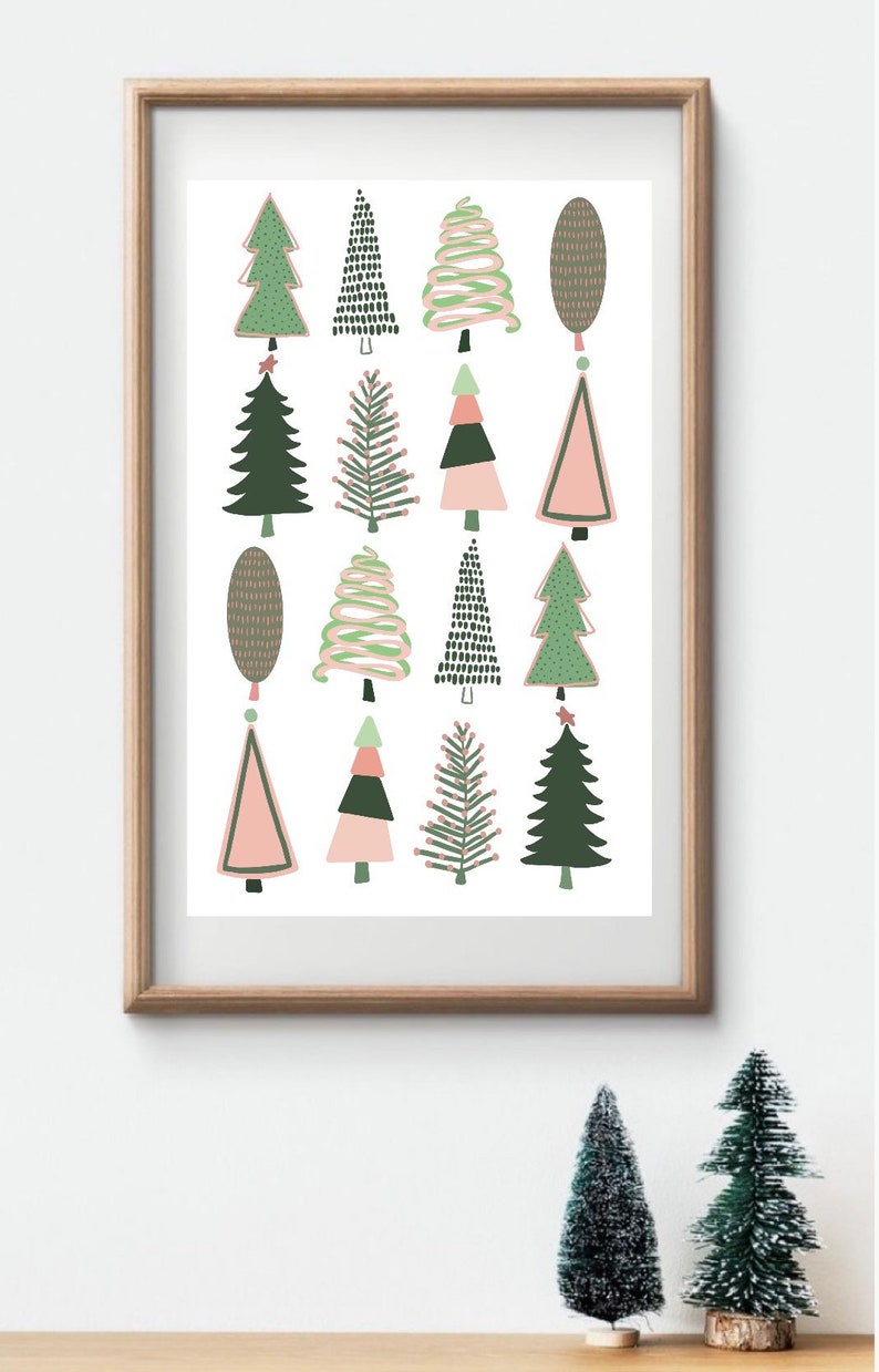 Christmas Tree Digital Download | Pink Christmas | Printable Holiday ...