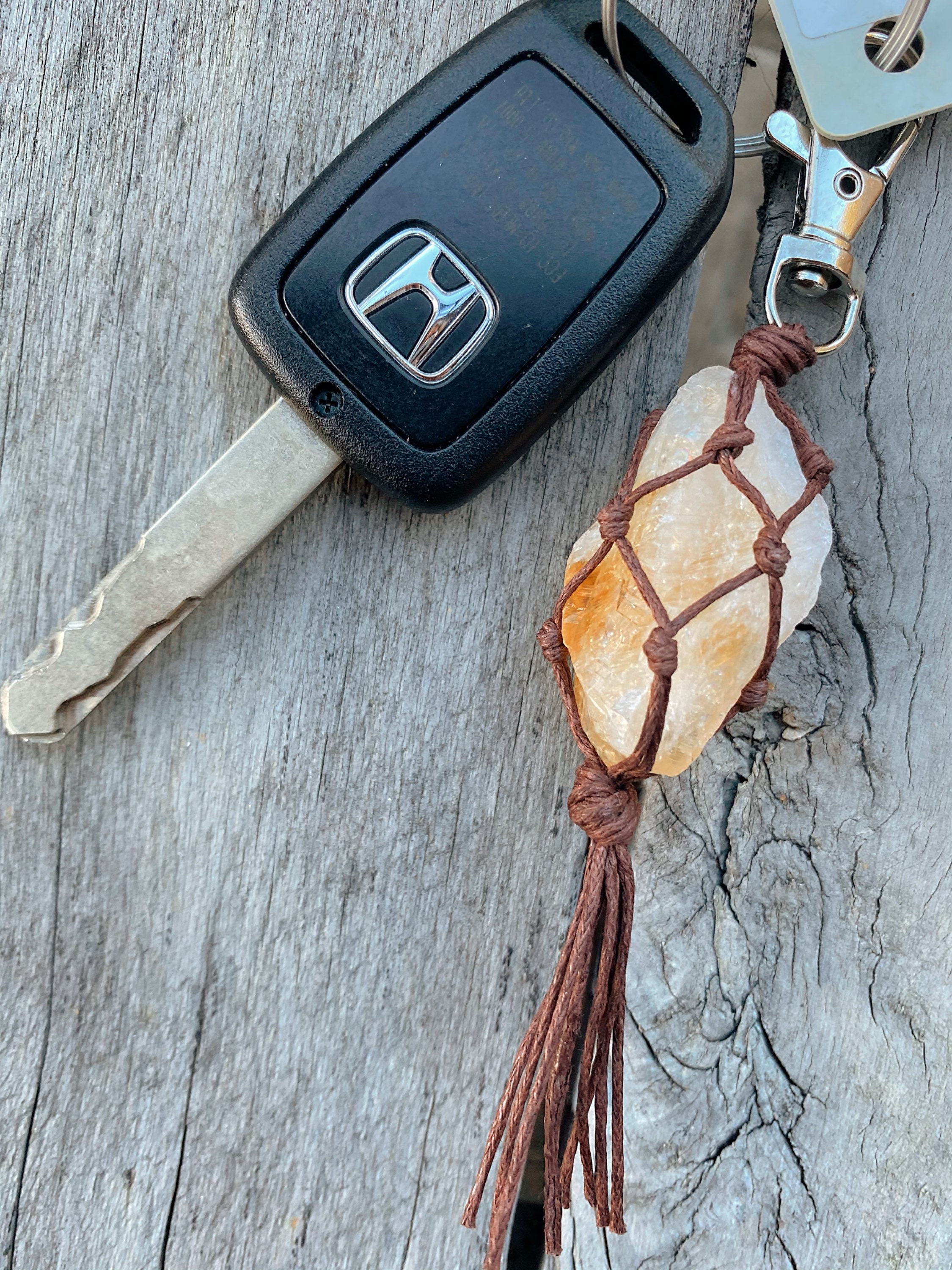 Citrine Crystal Keychain | Boho Keychain Accessories | Boho Car Decor ...