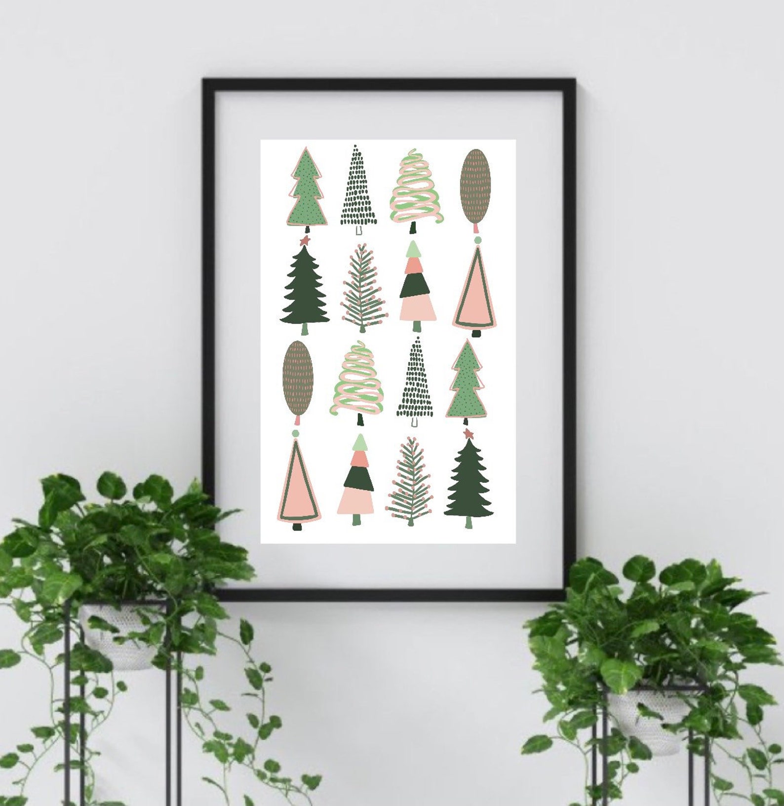 Christmas Tree Digital Download Pink Christmas Printable - Etsy