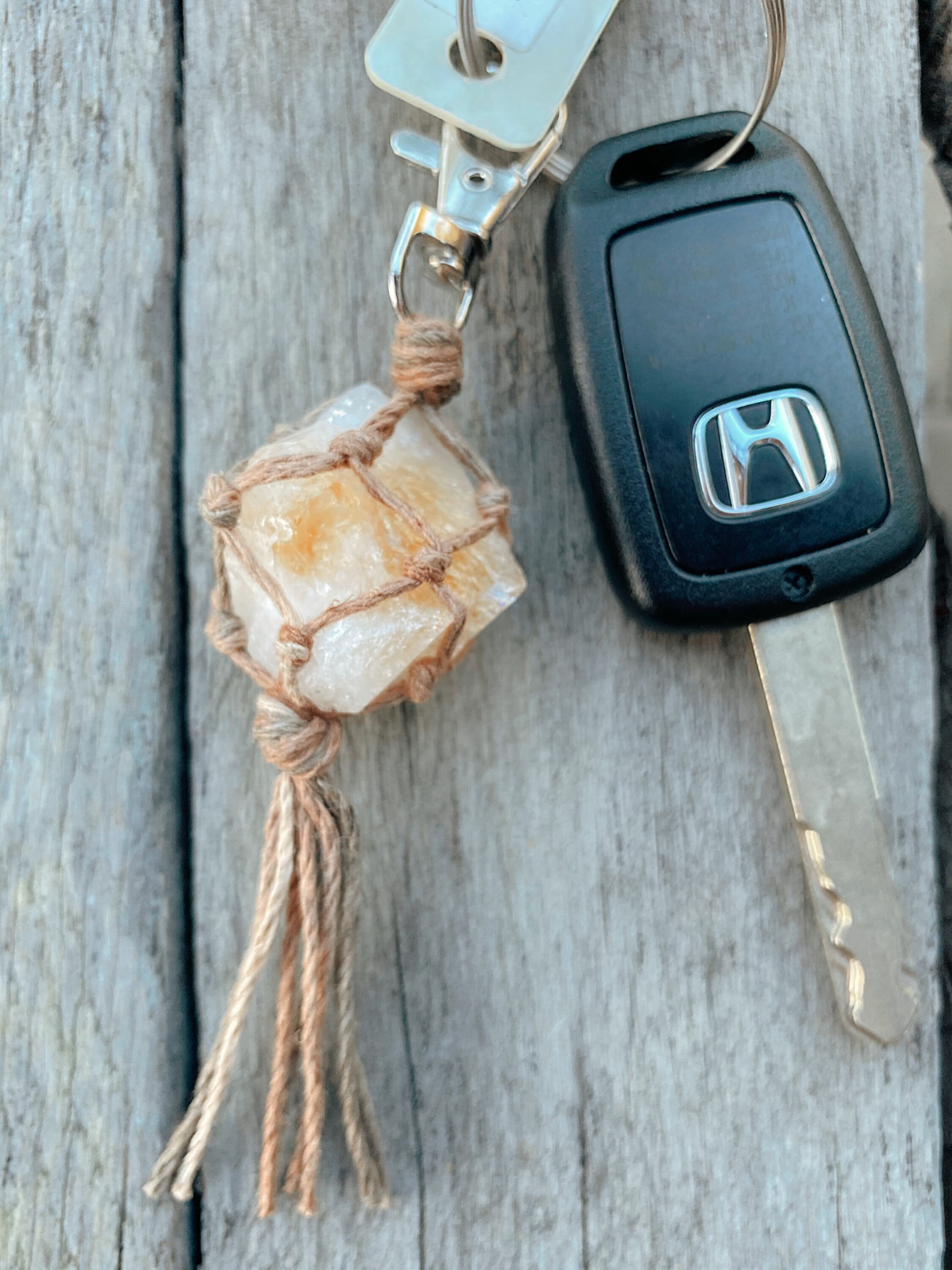 Citrine Crystal Keychain | Boho Keychain Accessories | Boho Car Decor ...