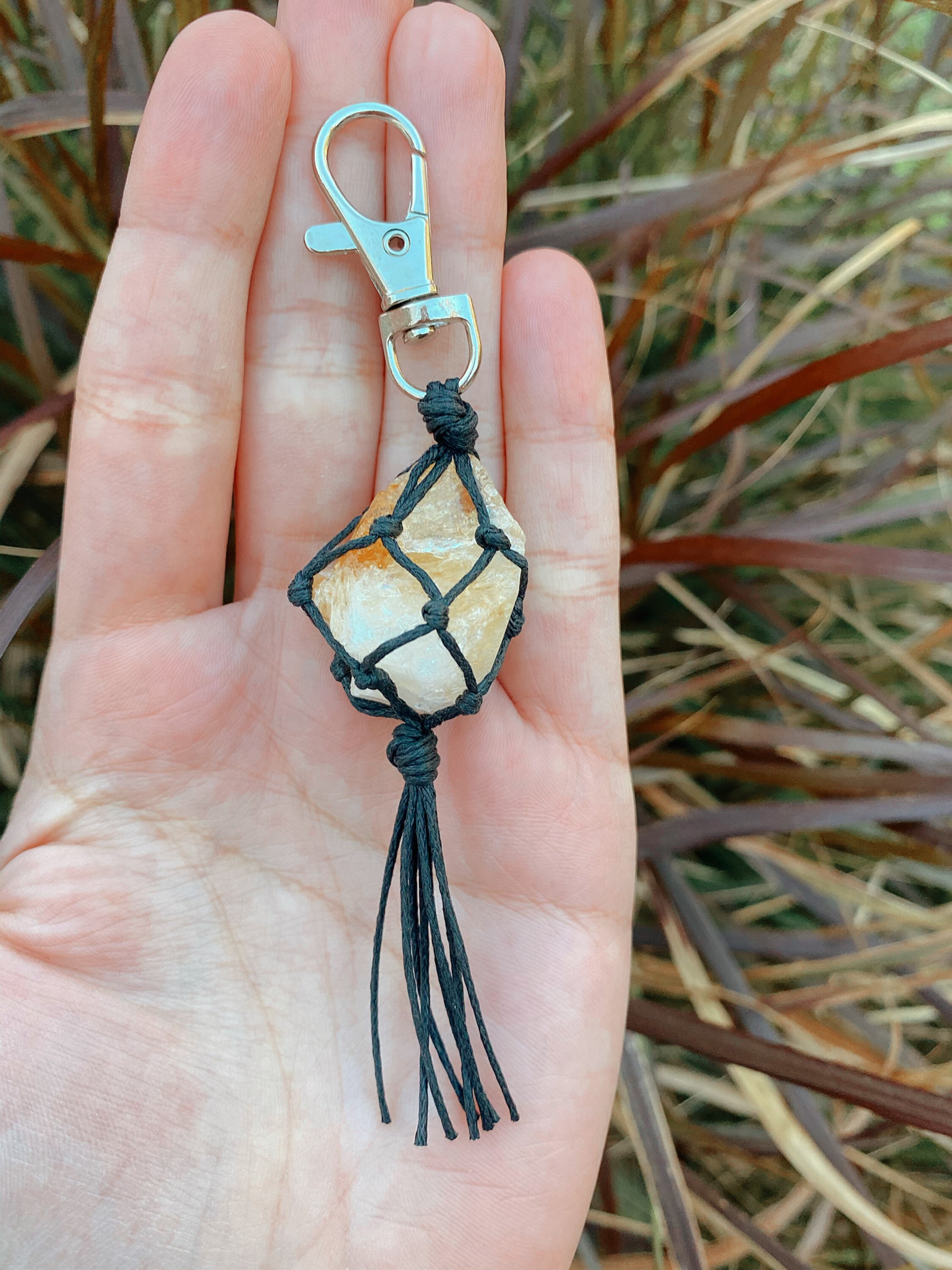 Citrine Crystal Keychain Boho Keychain Accessories Boho | Etsy