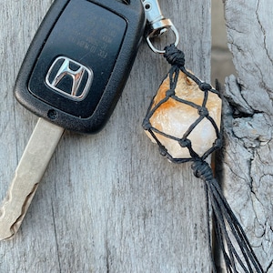 Citrine Crystal Keychain | Boho Keychain Accessories | Boho Car Decor ...