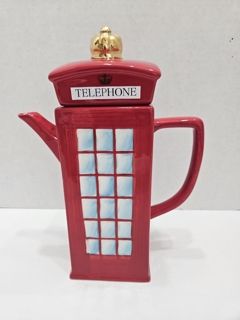 London Telephone Booth Teapot - Etsy