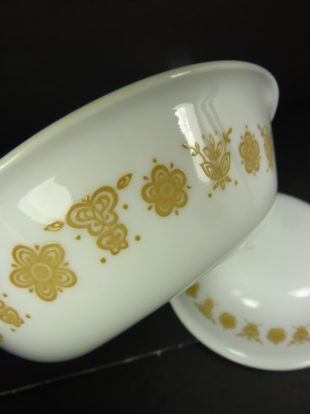 Vintage 4 Corelle Dinnerware Butterfly Gold Pattern Dessert Bowls MCM ...