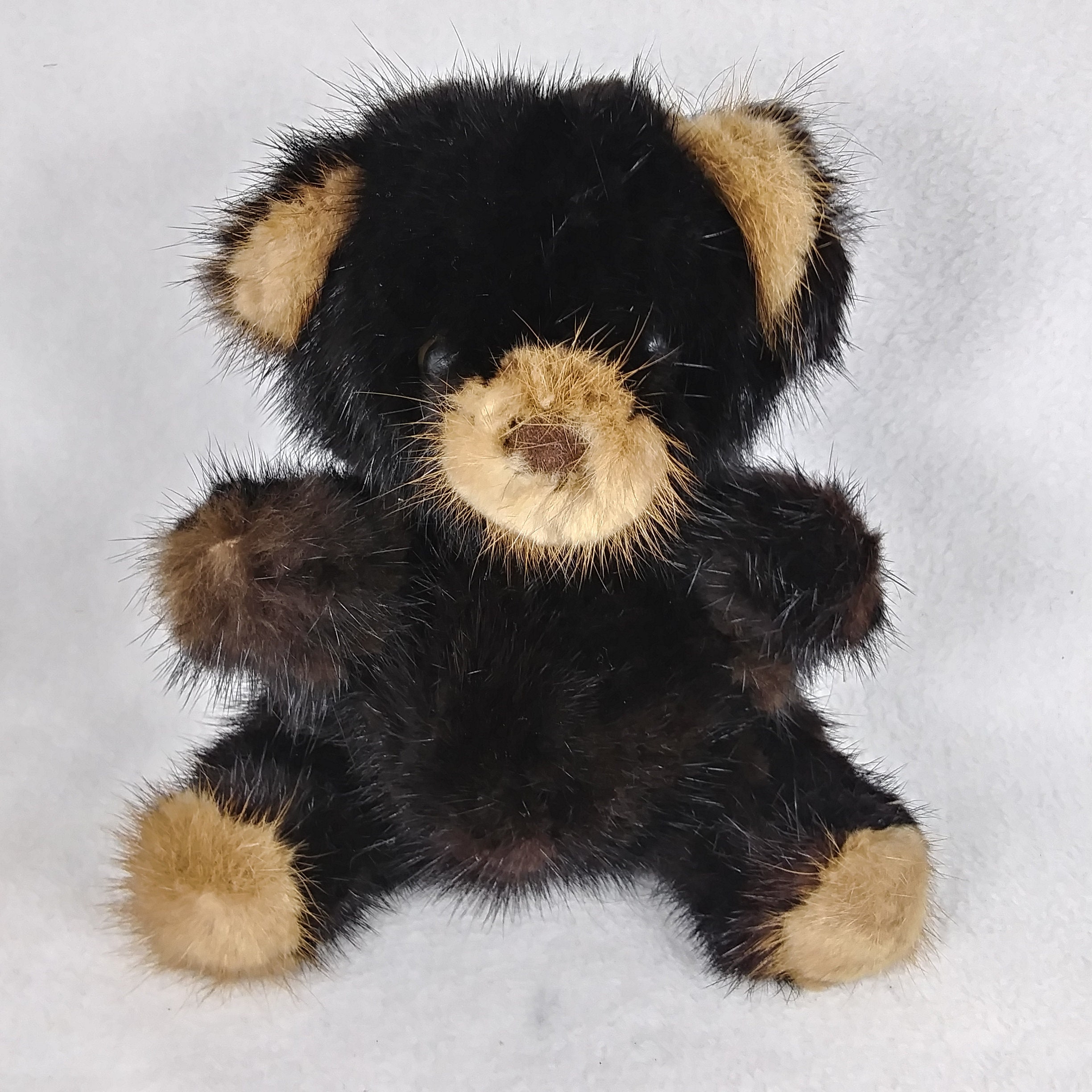 Vintage 1982 TM Rare Bear Genuine Mink Fur Teddy Plush Black & - Etsy