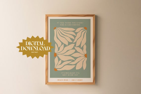 Beach Read Quote Art Print / Emily Henry Book Art / It's - Etsy