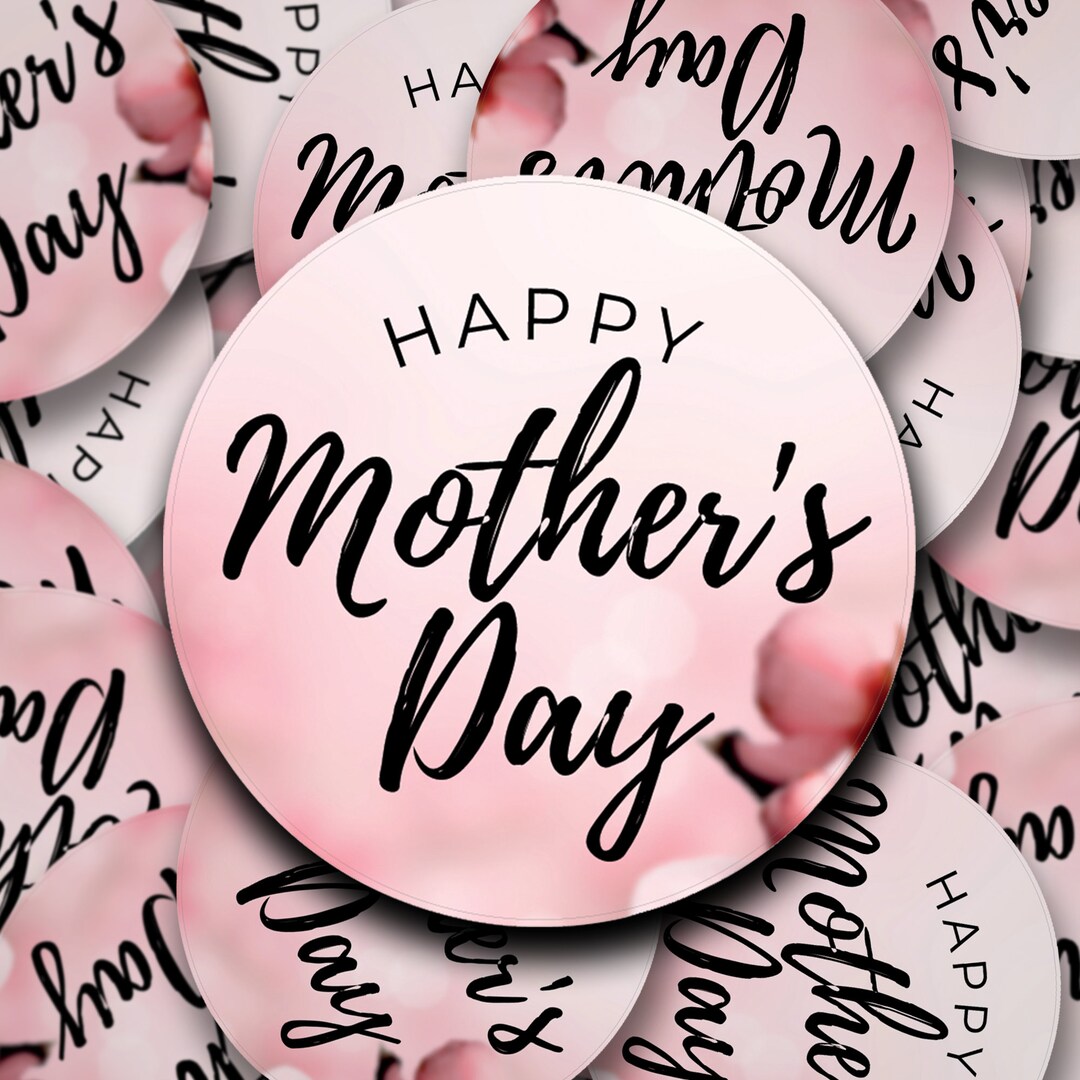 Pink Mothers Day Stickers | Stickers to Celebrate Mothers Day | Flower ...