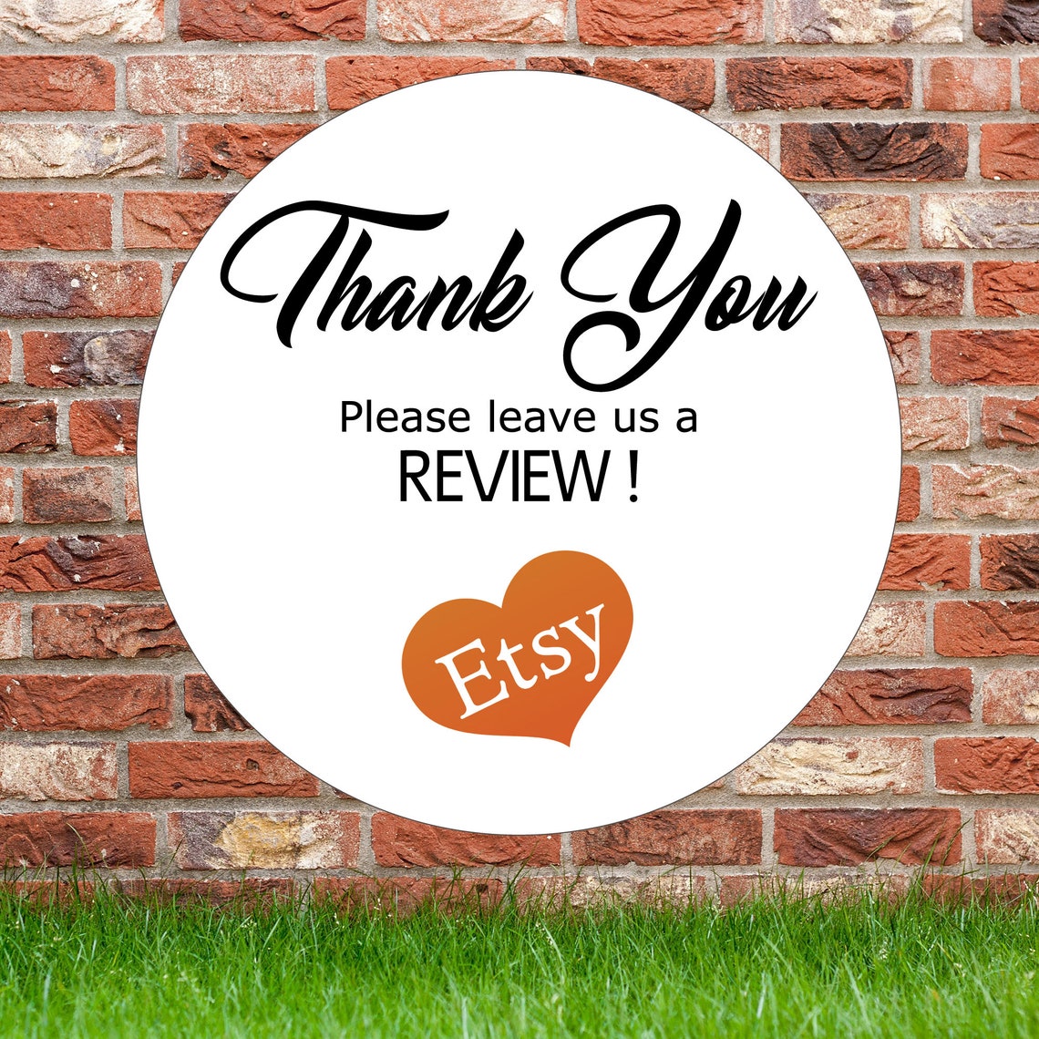 Etsy Love Heart thank you please leave us a review stickers. | Etsy
