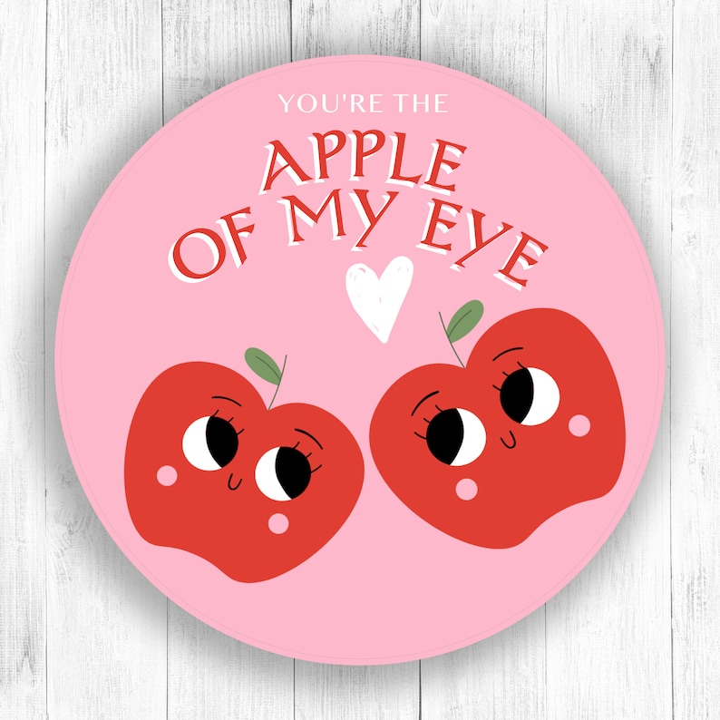 Apple of My Eye Valentines Day Sticker Sheet, Valentines Stickers ...