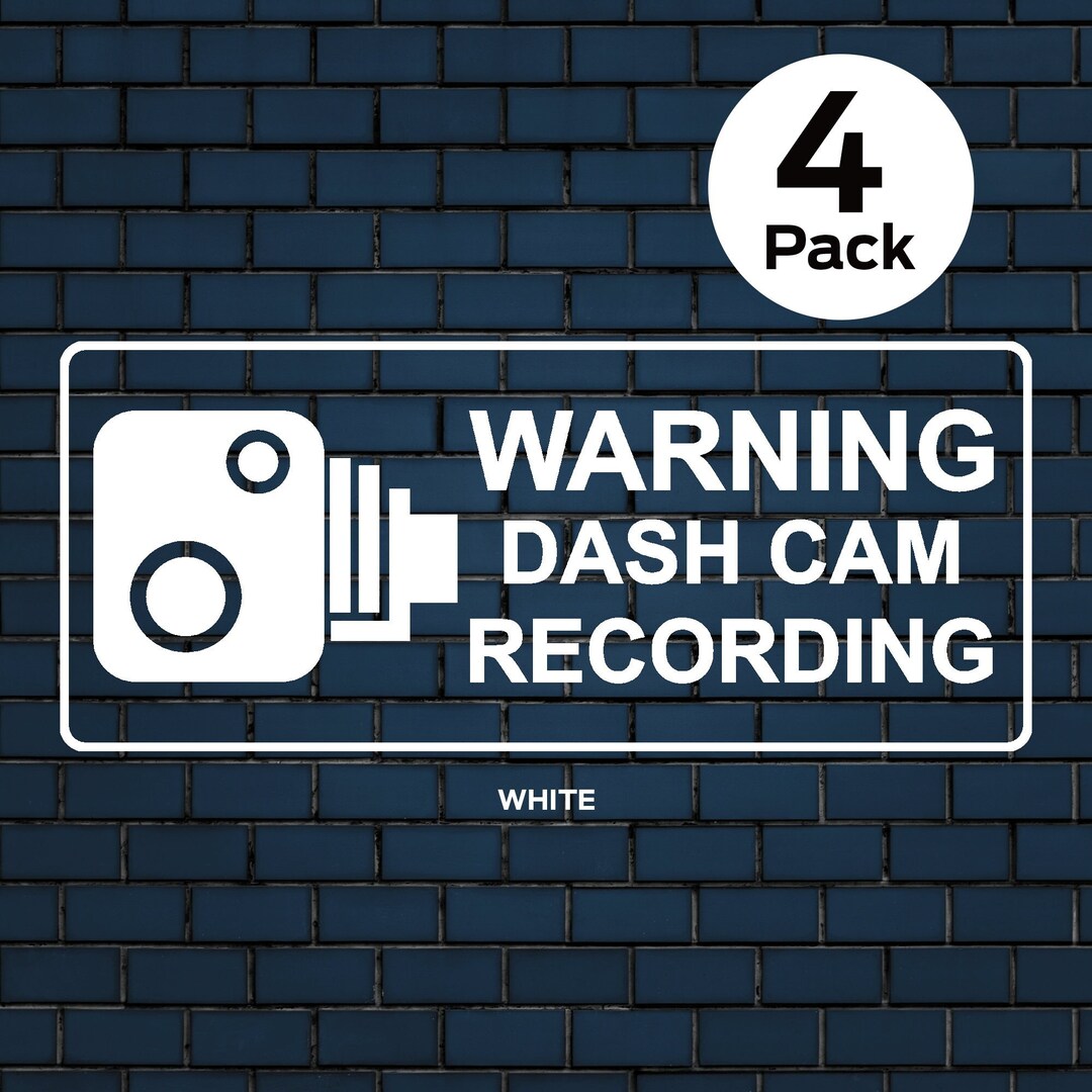 4 Pack Dash Cam Recording Warning Sticker Dash Cam Recording Decal ...