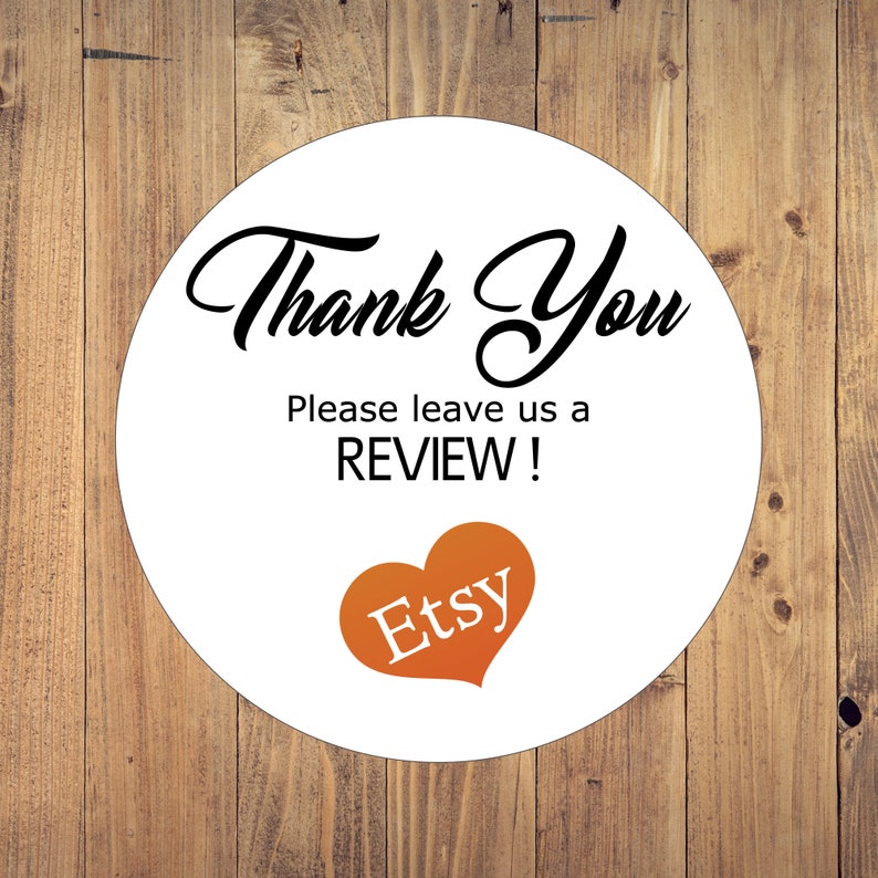 Etsy Love Heart Thank You Please Leave Us a Review Stickers. - Etsy UK