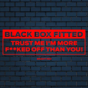 Black Box Fitted Bumper Sticker | Black Box Car Sticker | Rude Black ...