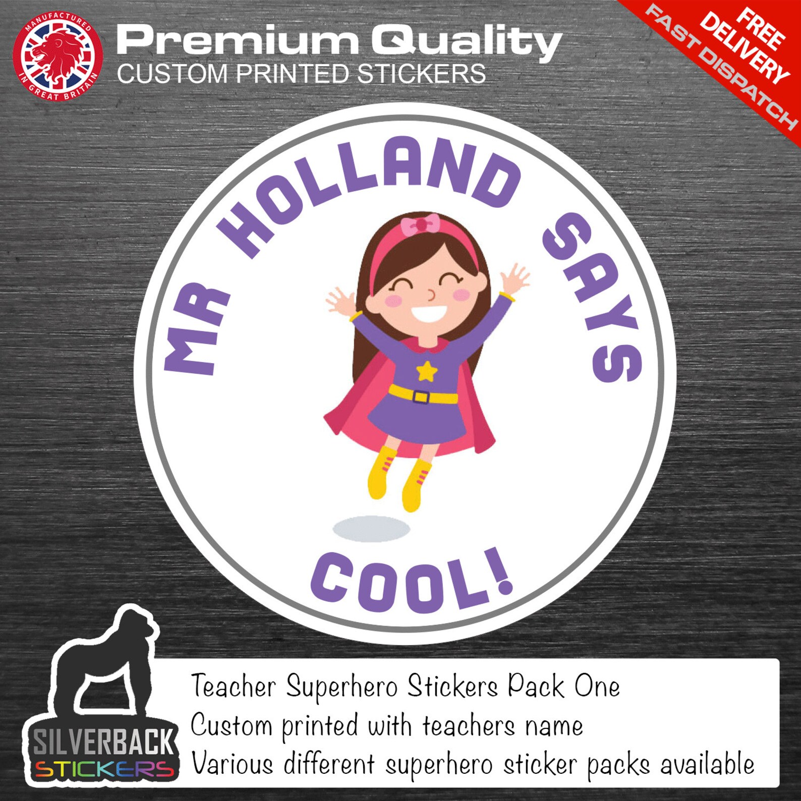 48 Personalised Teacher Sticker Set Teacher Superhero | Etsy